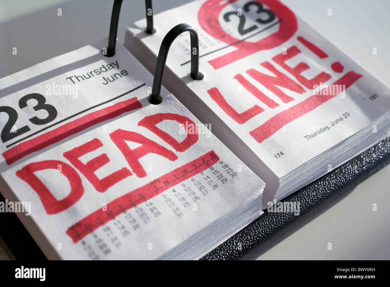 Calendar with Deadline Stock Photo - Alamy