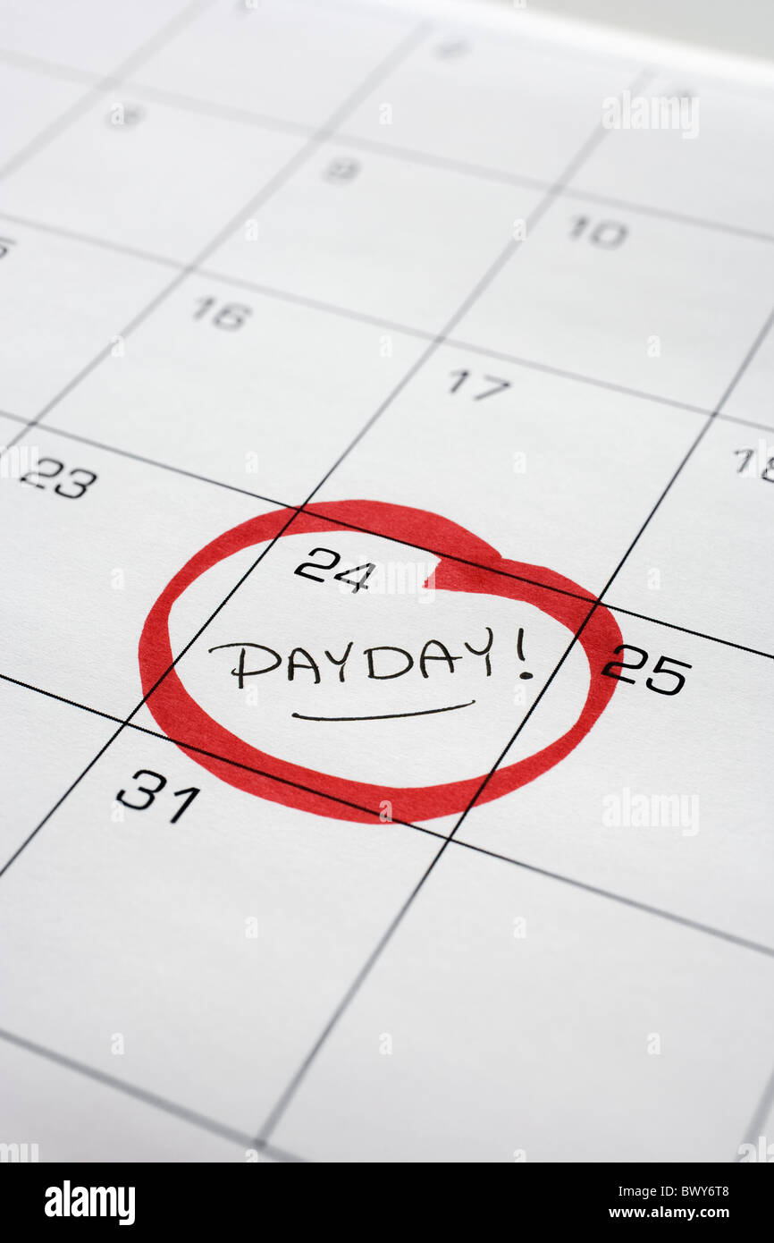 Pay day calendar hi-res stock photography and images - Alamy