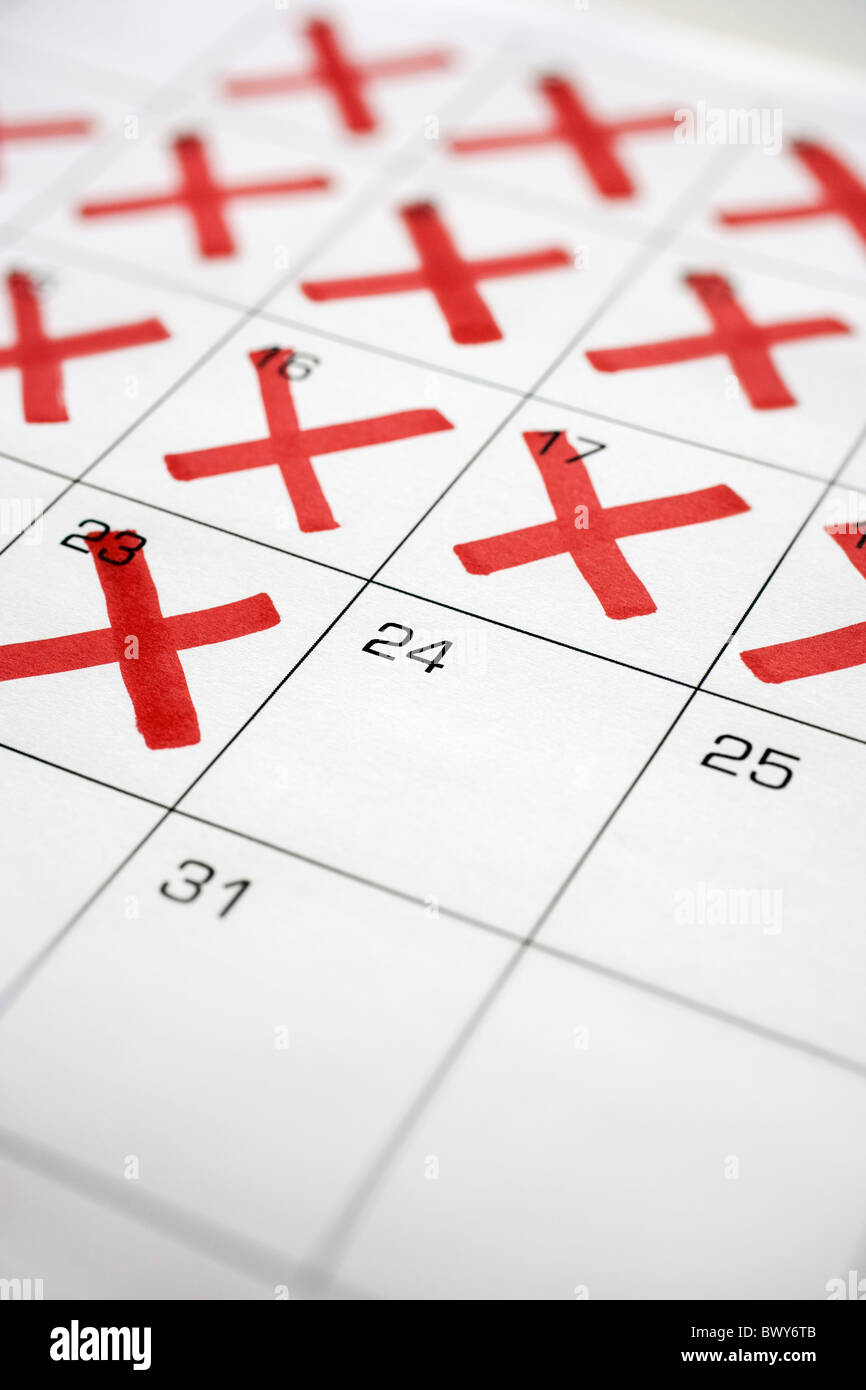 Calendar days crossed hi-res stock photography and images - Alamy