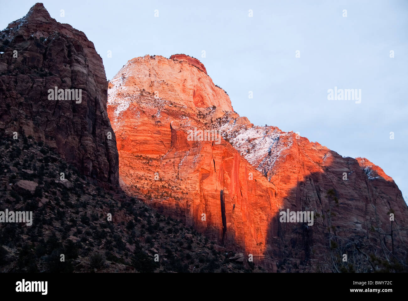 East Temple at sunset East Temple at sunset Zion National Park Utah USA ...