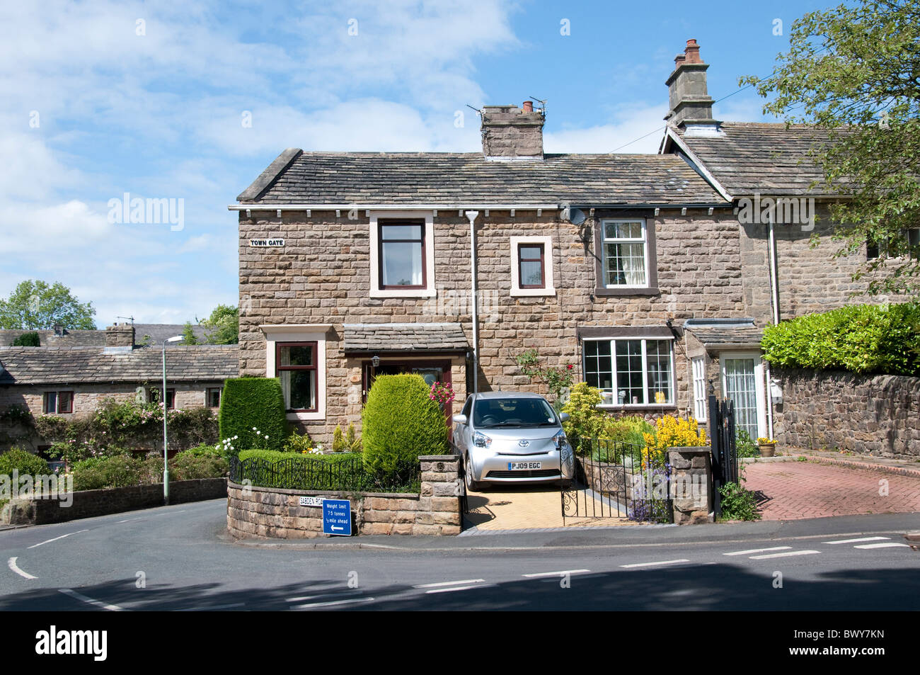Stone Built Cottages in Higham Village in Lancashire England Stock ...