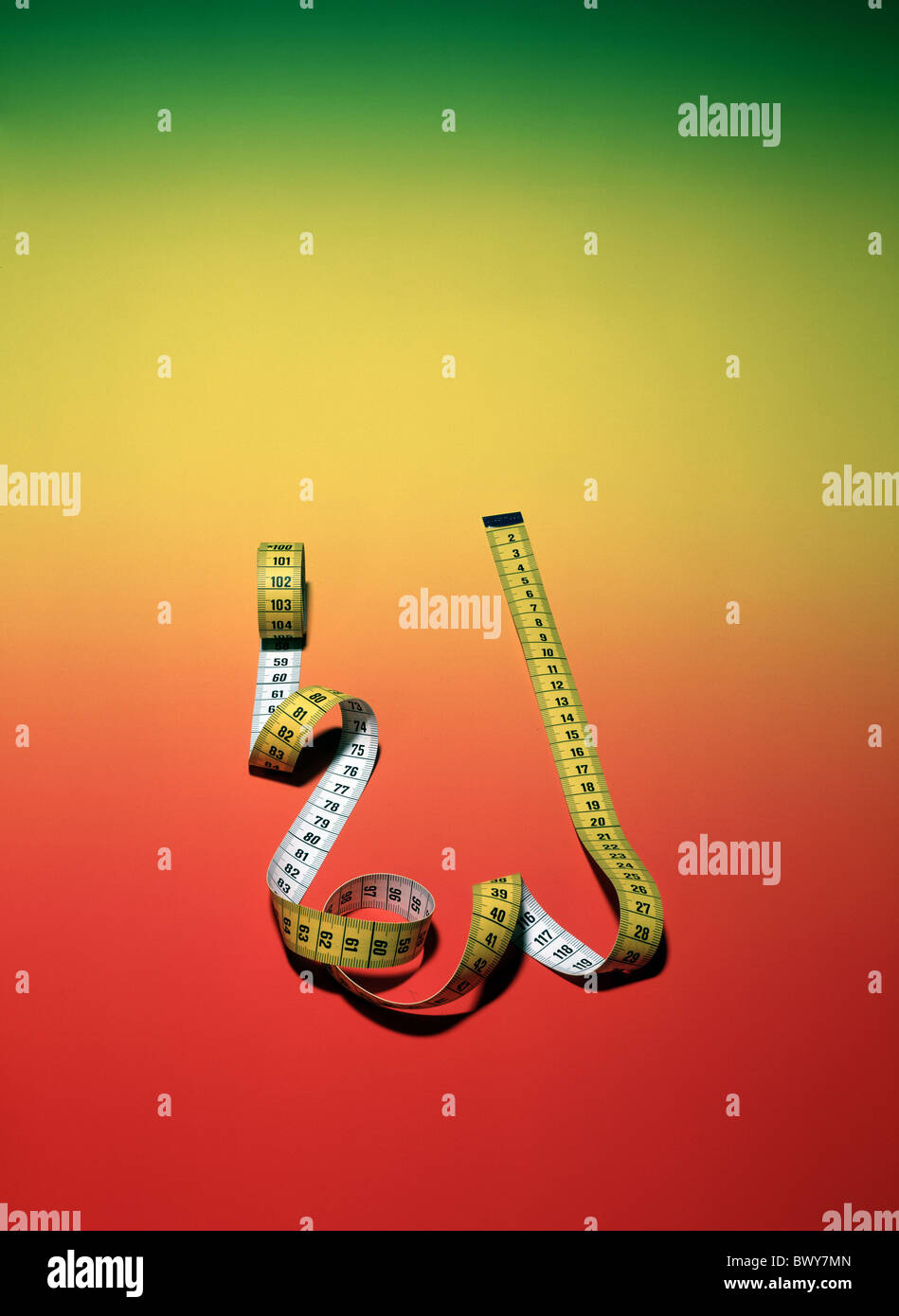 bright colours dimension tape tape measure studio Stock Photo - Alamy
