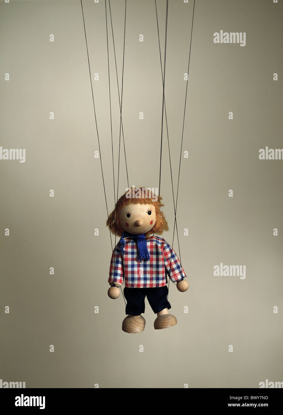 threads fathoms hang puppet doll studio Stock Photo - Alamy