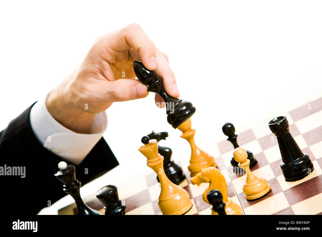Image of human hand holding chess Stock Photo - Alamy