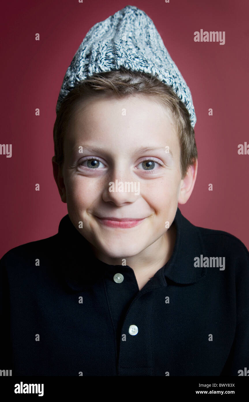 Portrait of Boy wearing Hat Stock Photo - Alamy