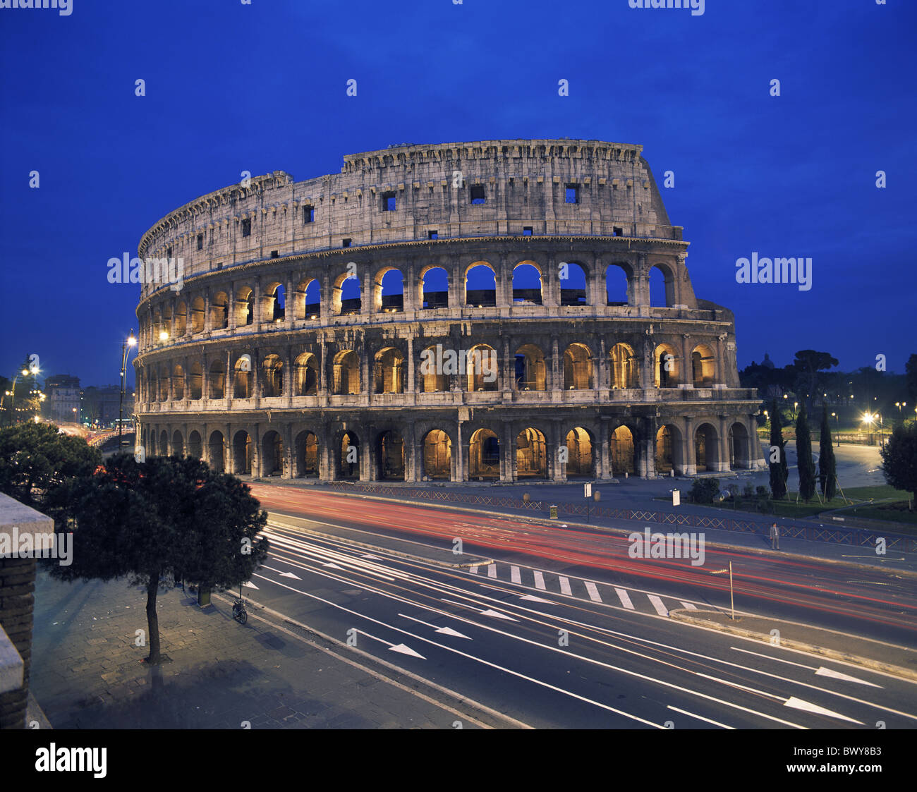 illuminated 10647370 Coliseum Italy Europe Coliseum night at night Rome ...