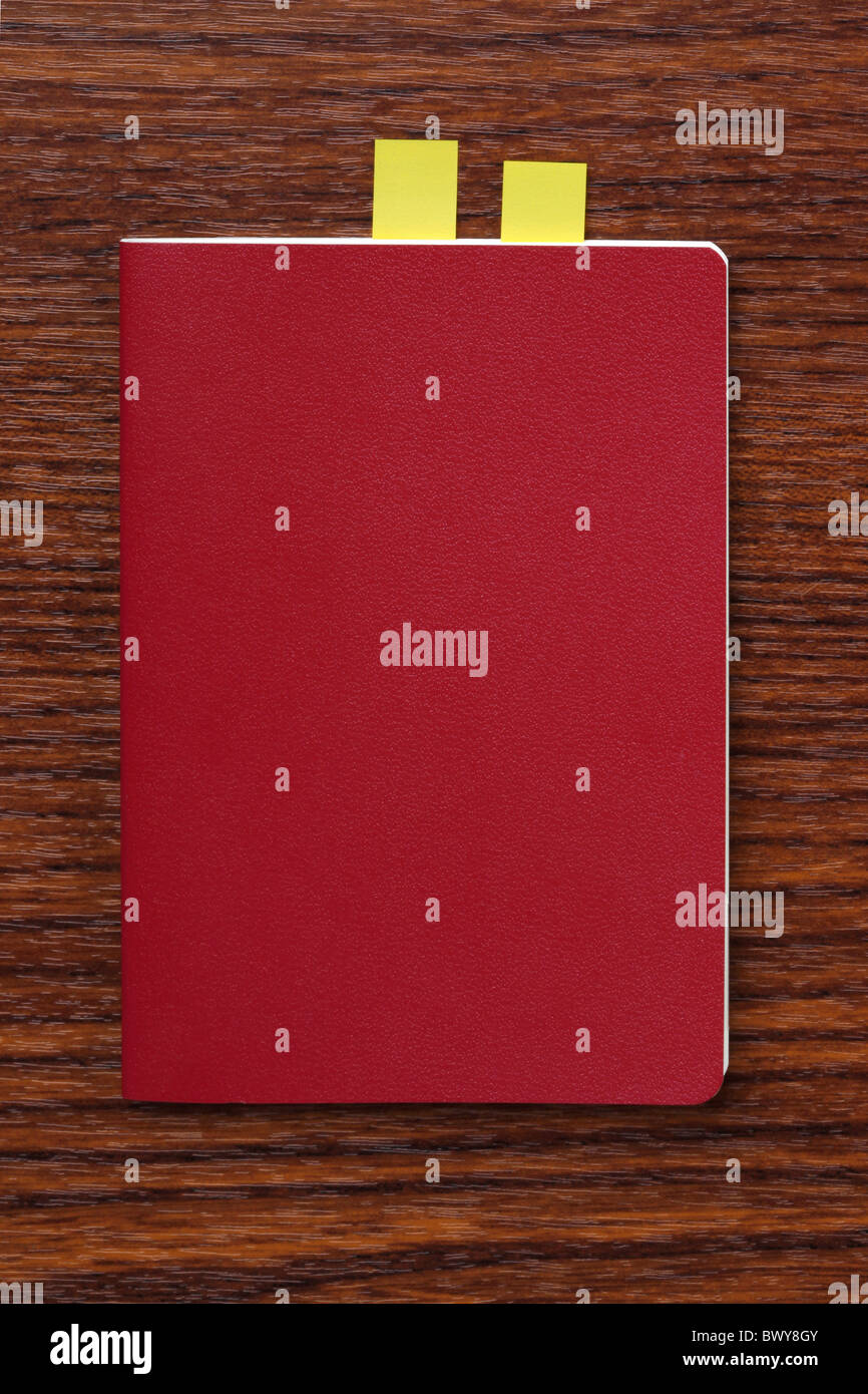 Red Journal on Desk Stock Photo - Alamy