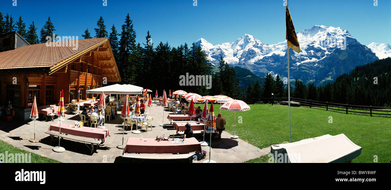 mountains mountain restaurant canton Bern Bernese Oberland Alps ...