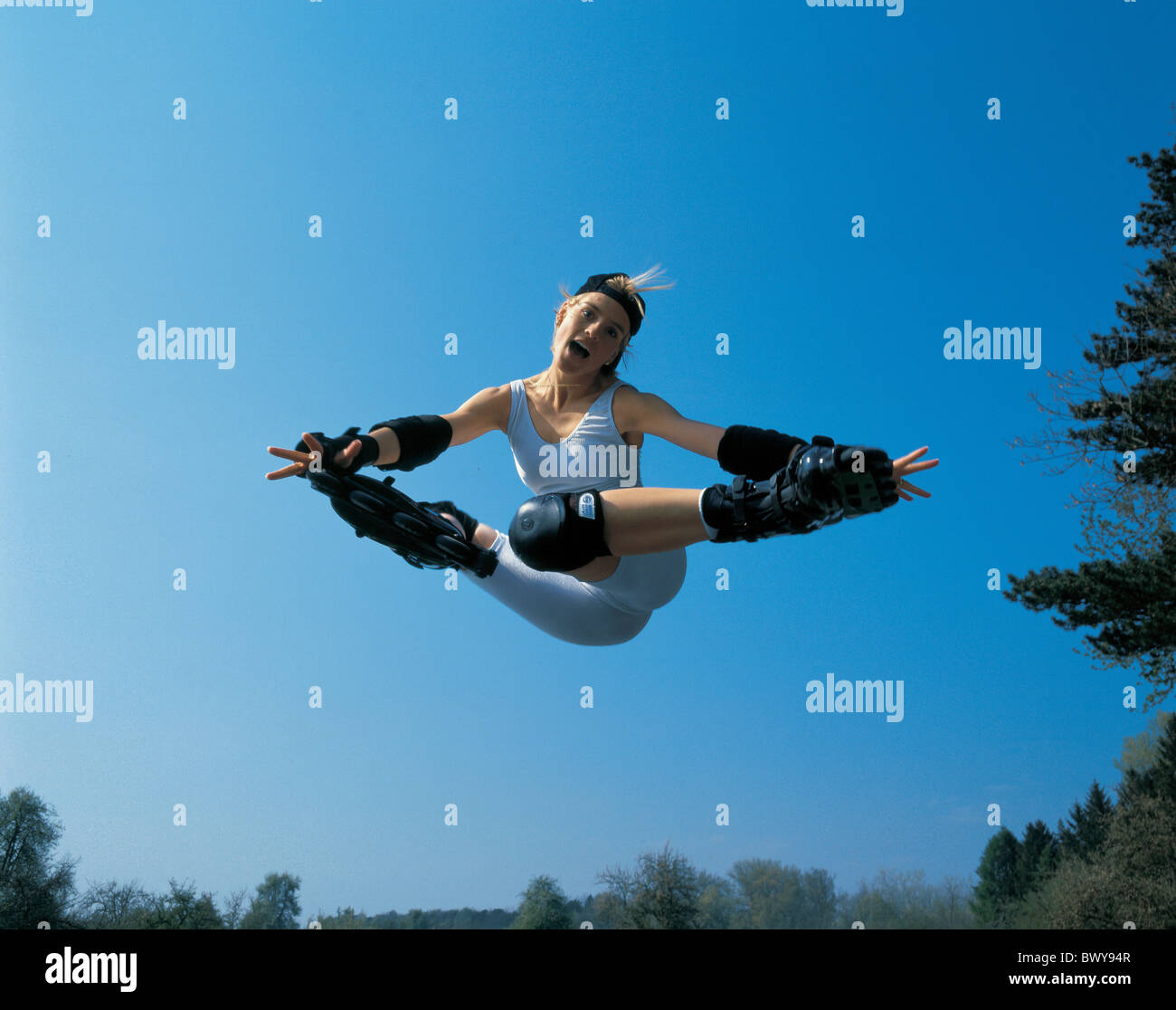action aerial jump Dynamic Inline Skating jump Rollerblading sky spare ...