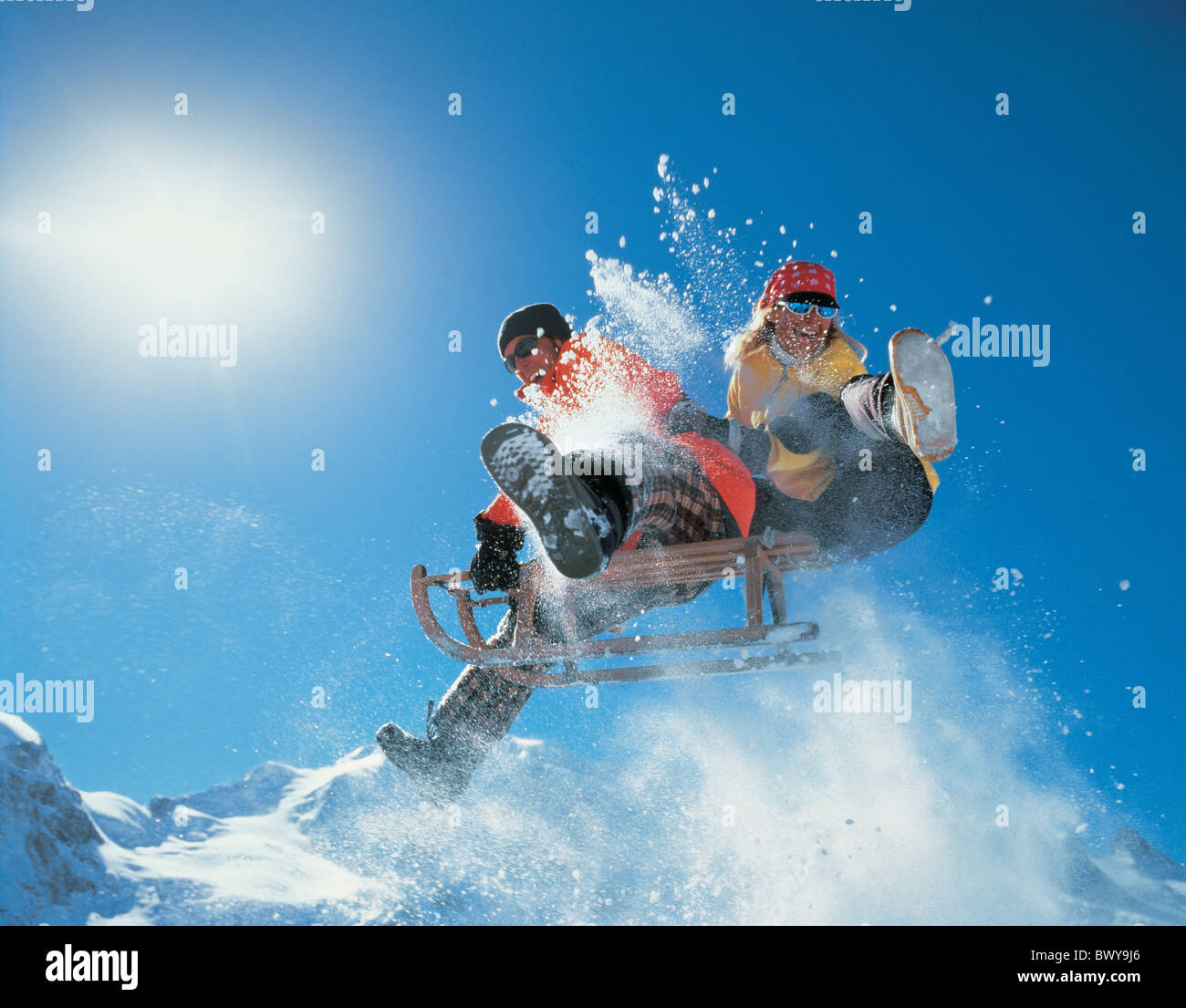 Flying sledge hi-res stock photography and images - Alamy
