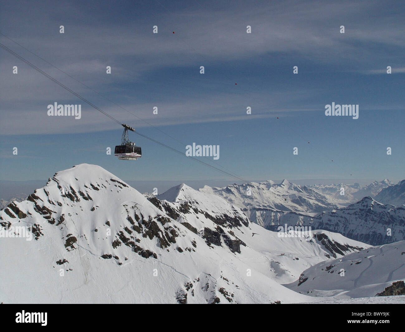 alpine Alps mountains Bernese Oberland gondola canton Bern scenery ...