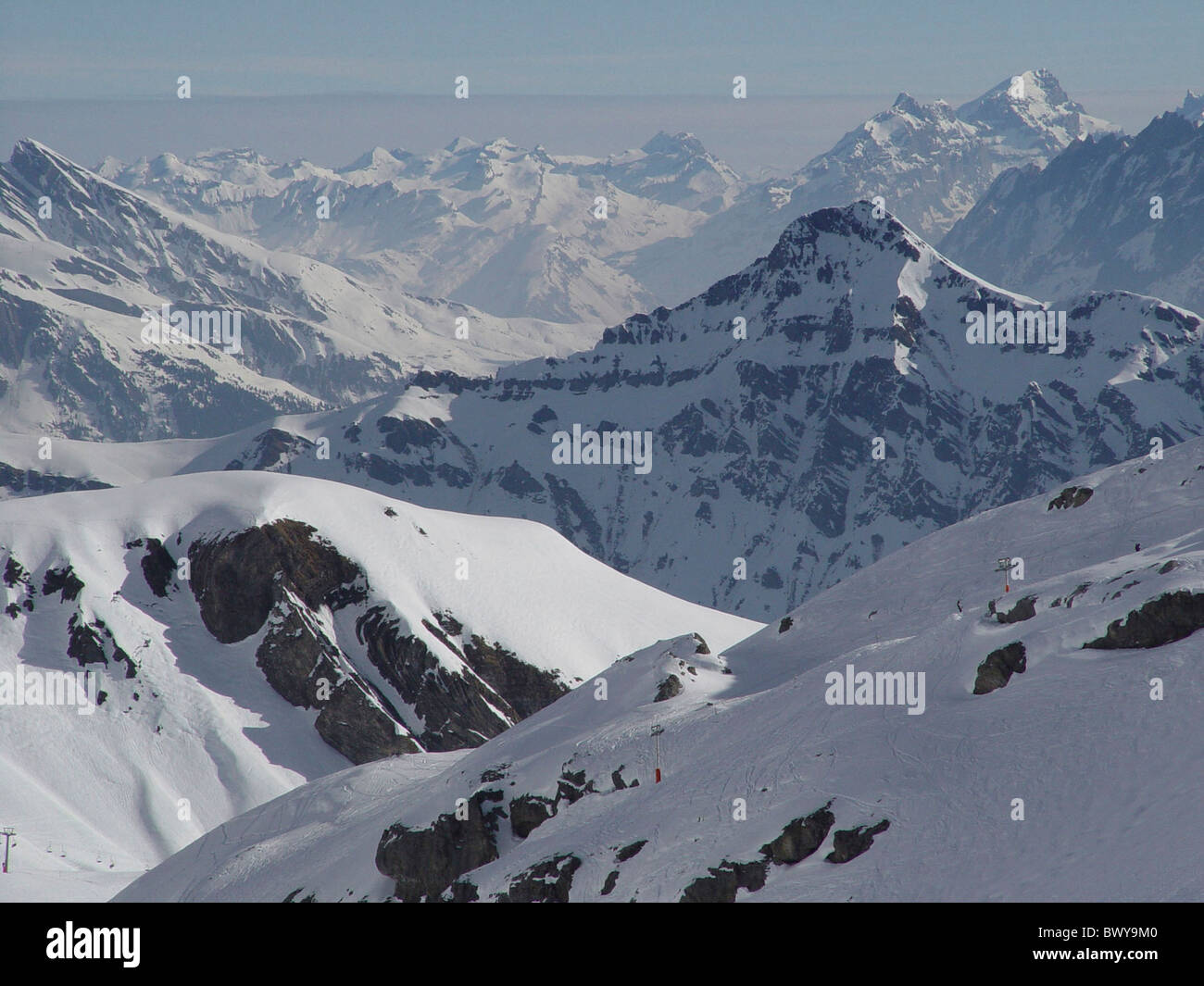 alpine Alps mountains Bernese Oberland canton Bern scenery snow ...