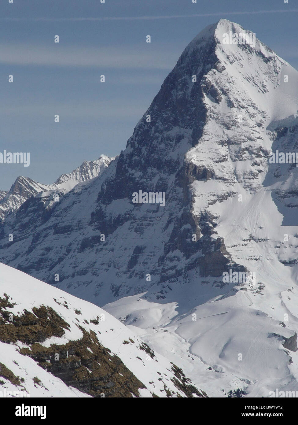 alpine Alps mountains Bernese Oberland Eiger mountain Eigernordwand ...