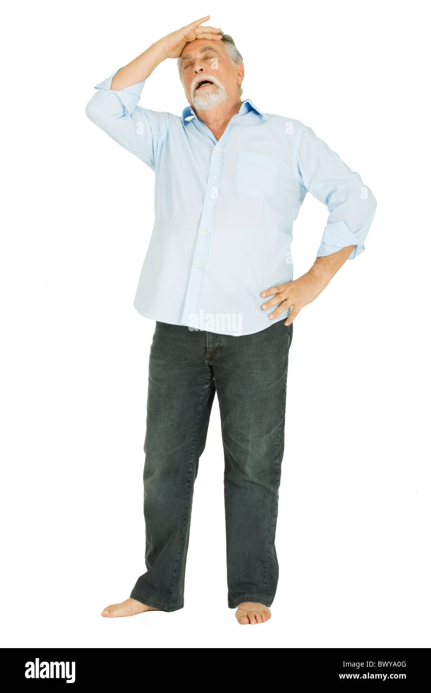 old man with headache Stock Photo - Alamy