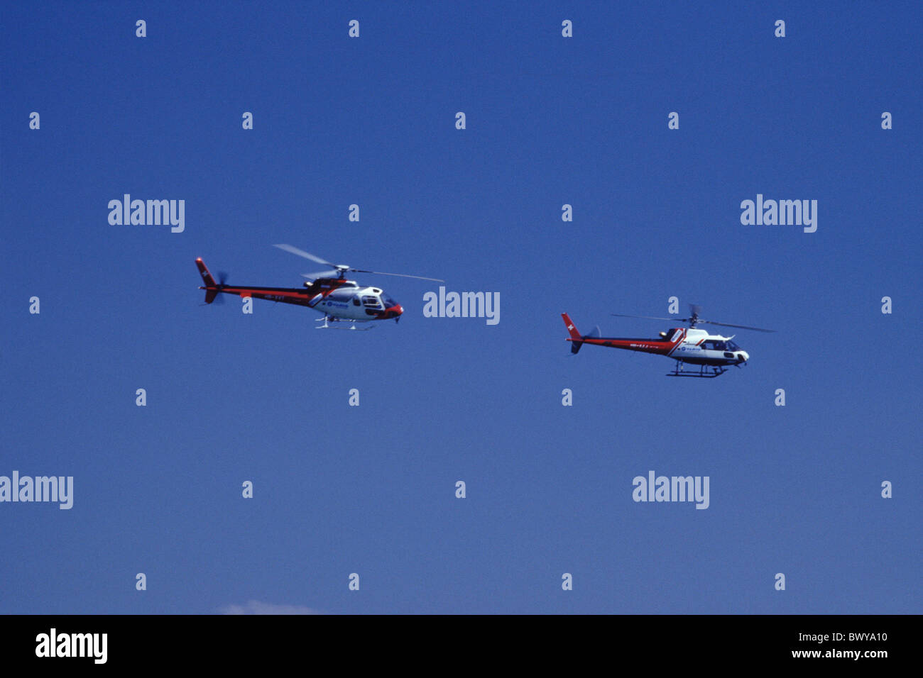 flying flight sky helicopter aviation two helicopter Stock Photo - Alamy