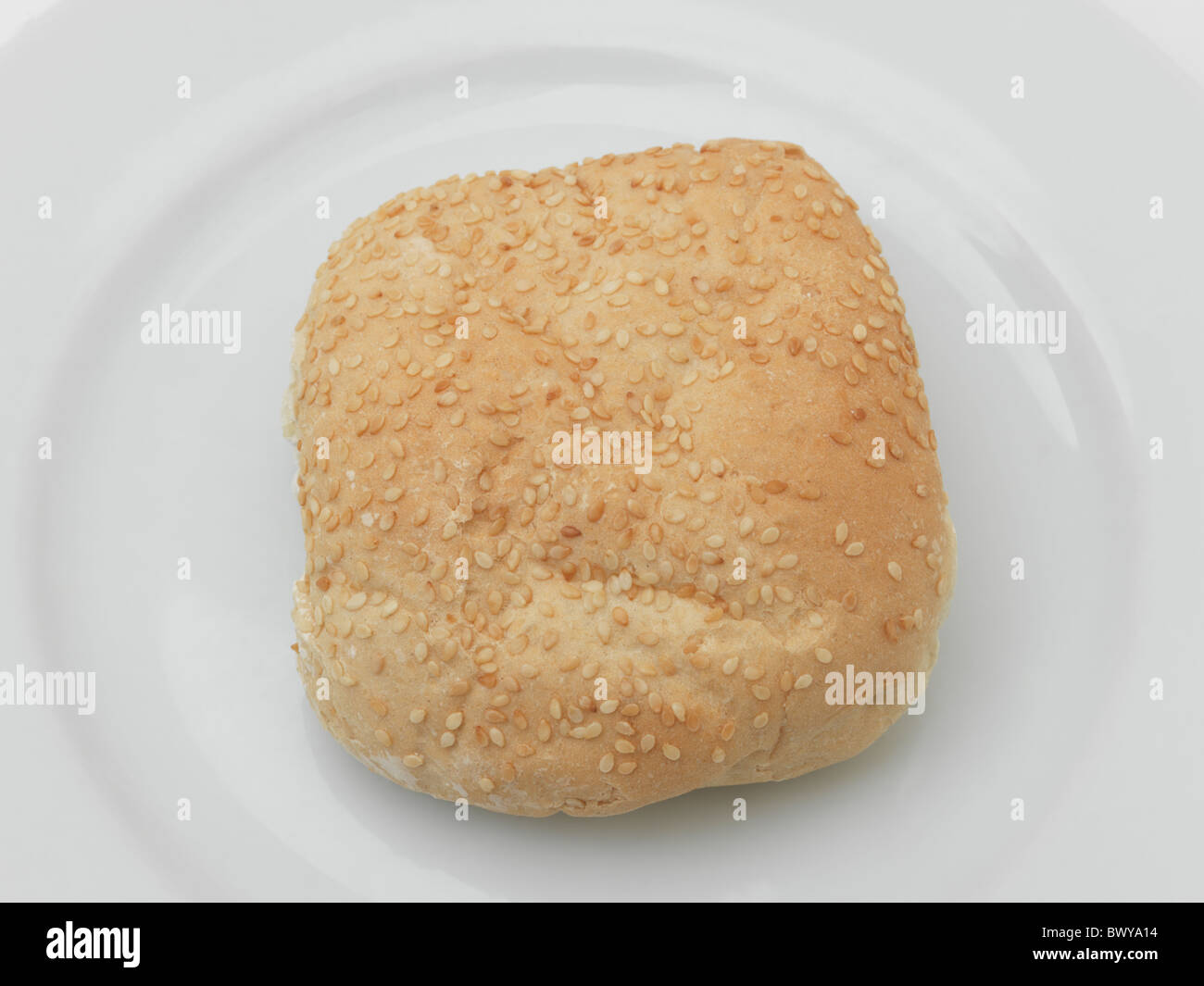 White Burger Bun Stock Photo - Alamy