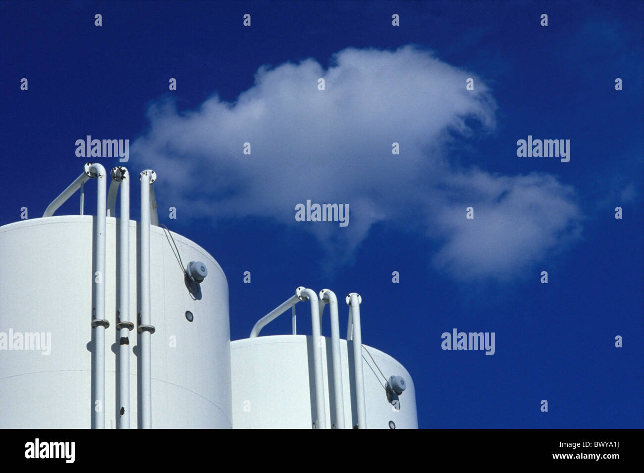 architecture container sky industry kettle boiler wires silos tank ...