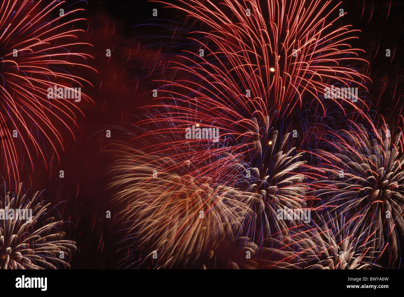 detail fireworks light effect night at night Stock Photo - Alamy