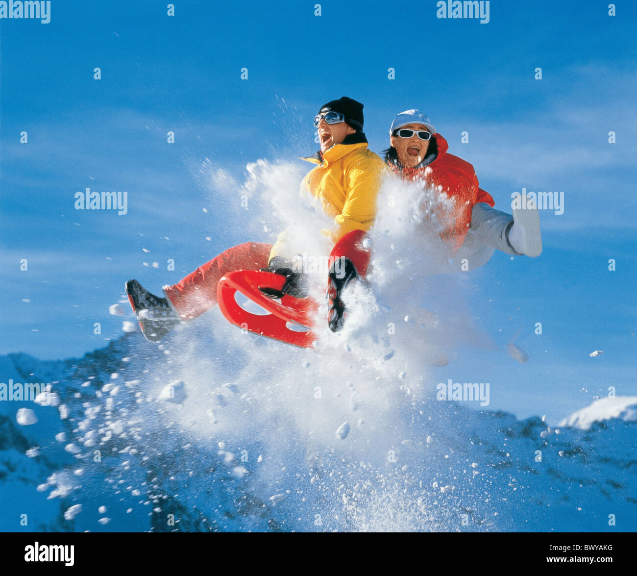 Flying sledge hi-res stock photography and images - Alamy