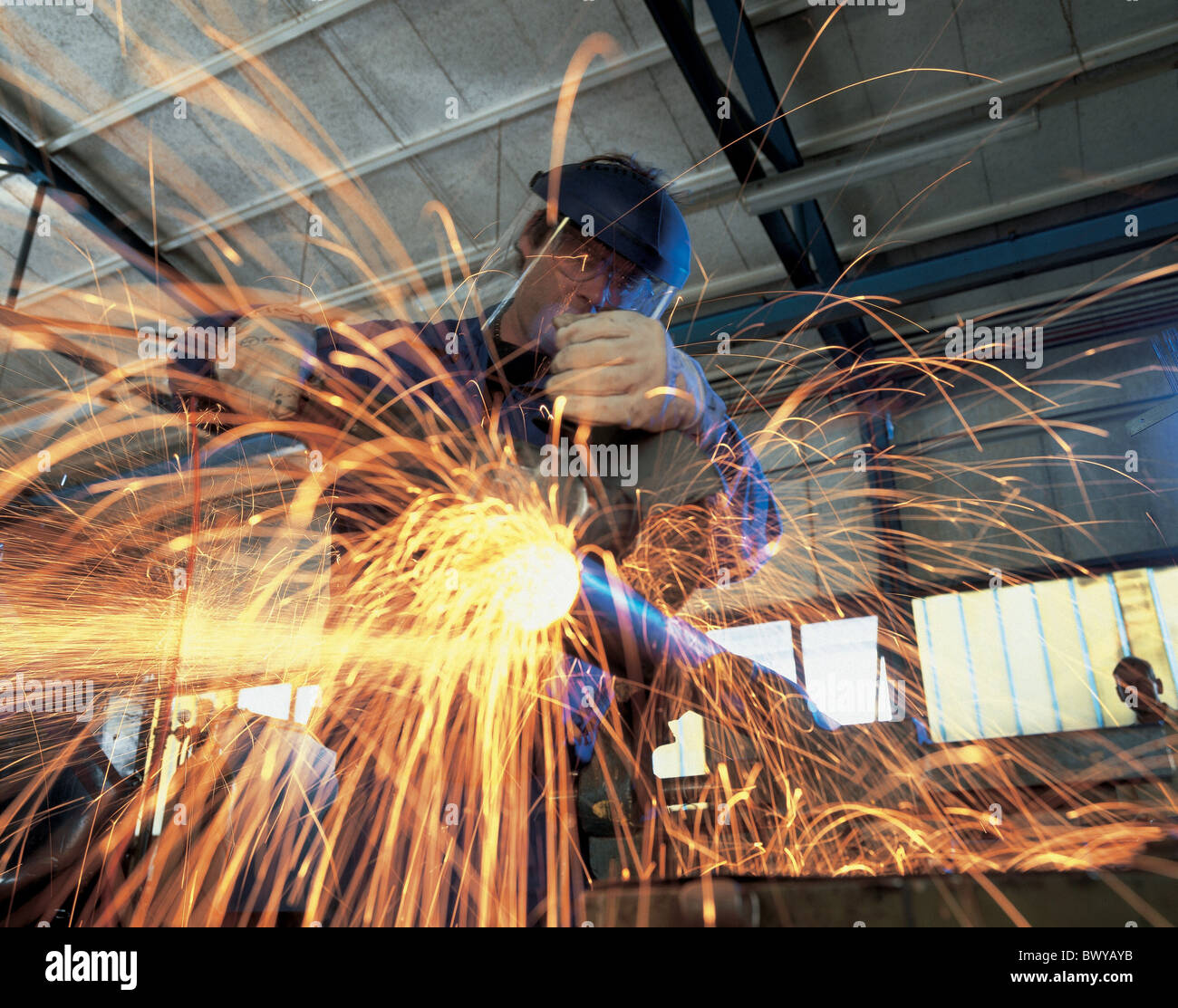 Adaptation Corner grinder Factory industry inside man Metal Milling ...