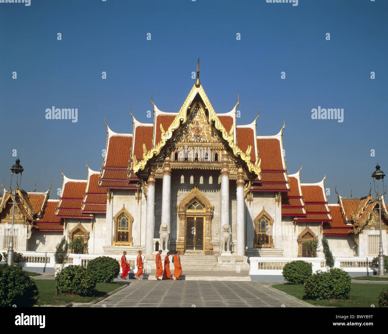 Bangkok large size marble temple monks temples Thailand Asia Stock ...