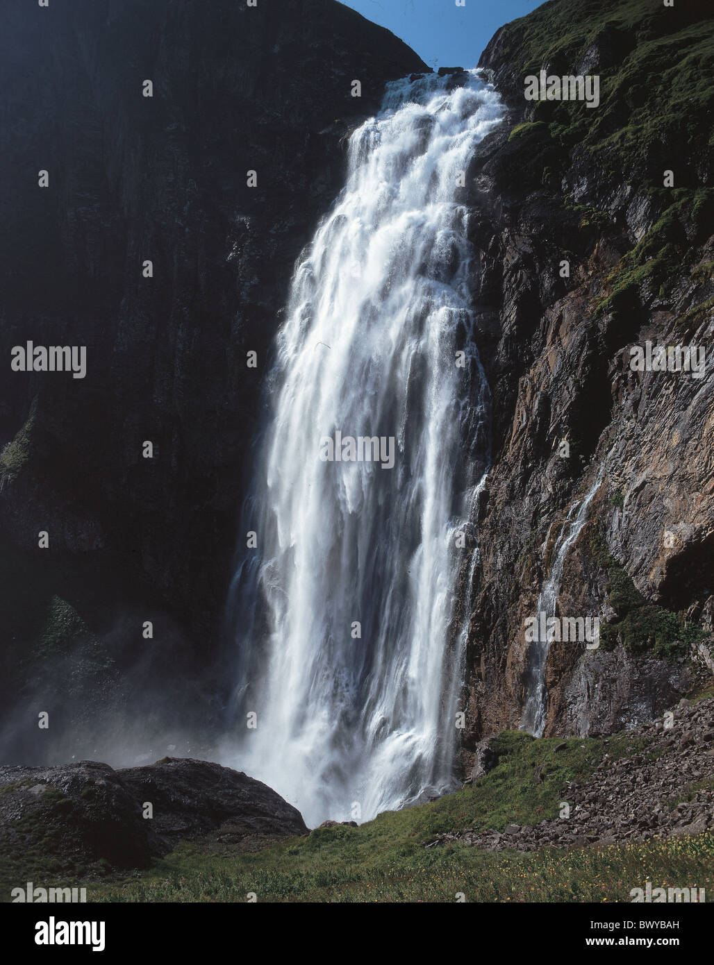 mountains nature rock scenery landscape water waterfall Stock Photo - Alamy