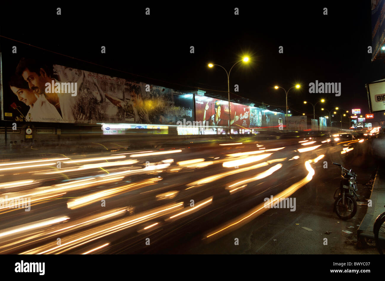Night lights, Anna Salai, Chennai Stock Photo - Alamy