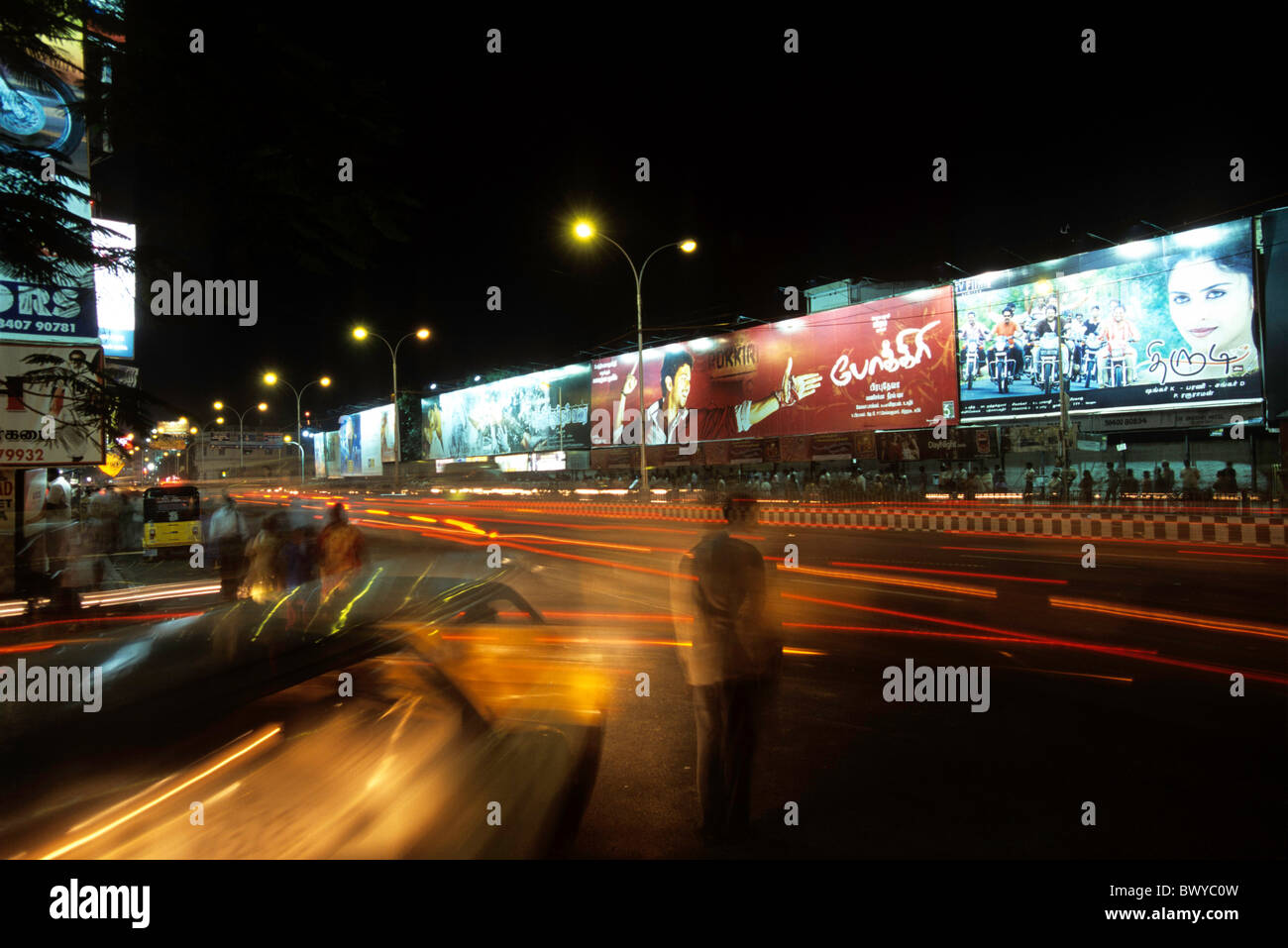 Night lights, Anna Salai, Chennai Stock Photo - Alamy