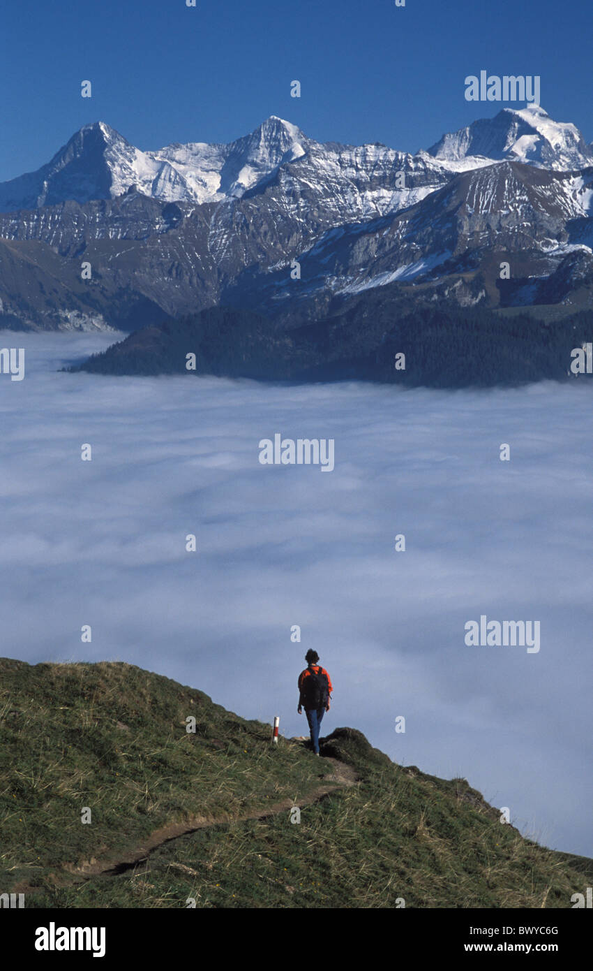 Berne Canton Bern Eiger sea of fog hiking Jungfrau model released Monch ...