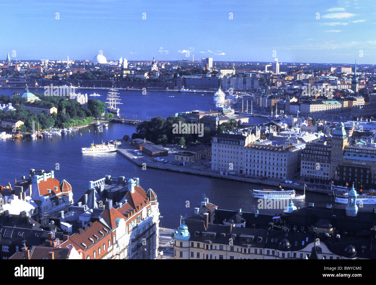 islands isles sea Sweden Europe town city Stockholm overview Stock ...