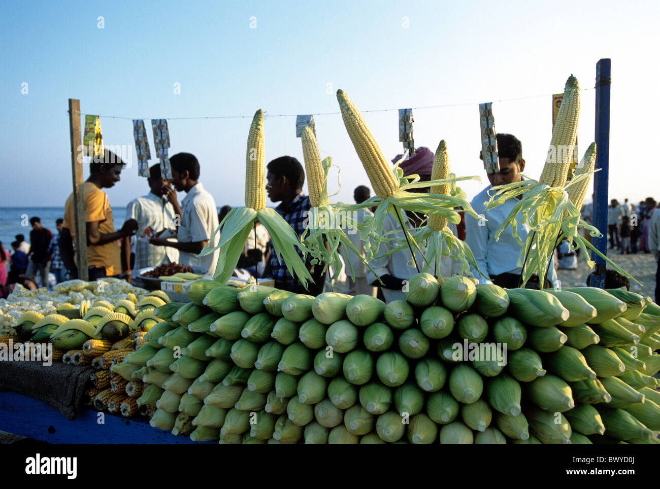 Beach corn stall hi-res stock photography and images - Alamy