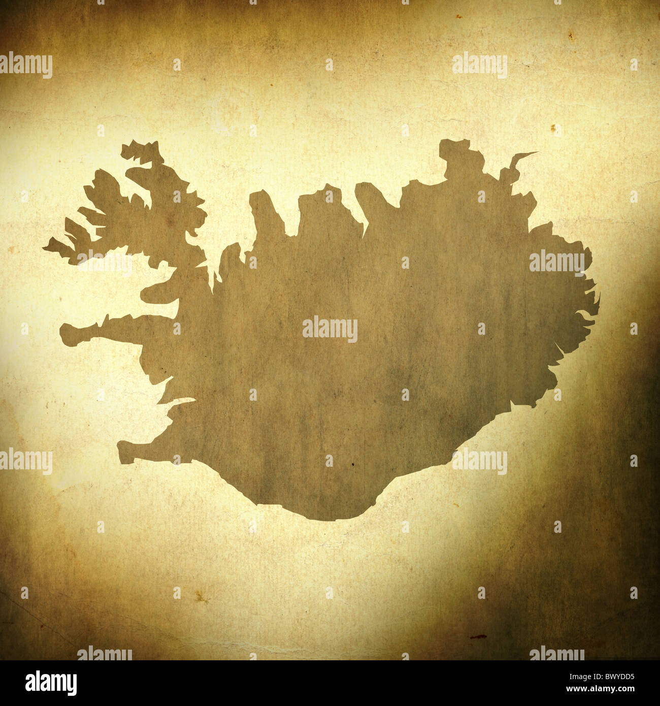 There is a map of Iceland on grunge paper background Stock Photo - Alamy