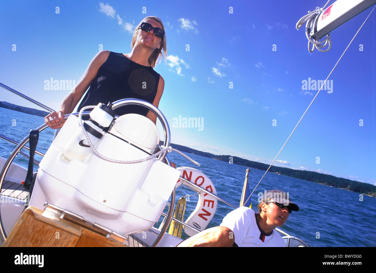 coast sea Sweden Europe sail boat sailings yachting sailing ship sport ...