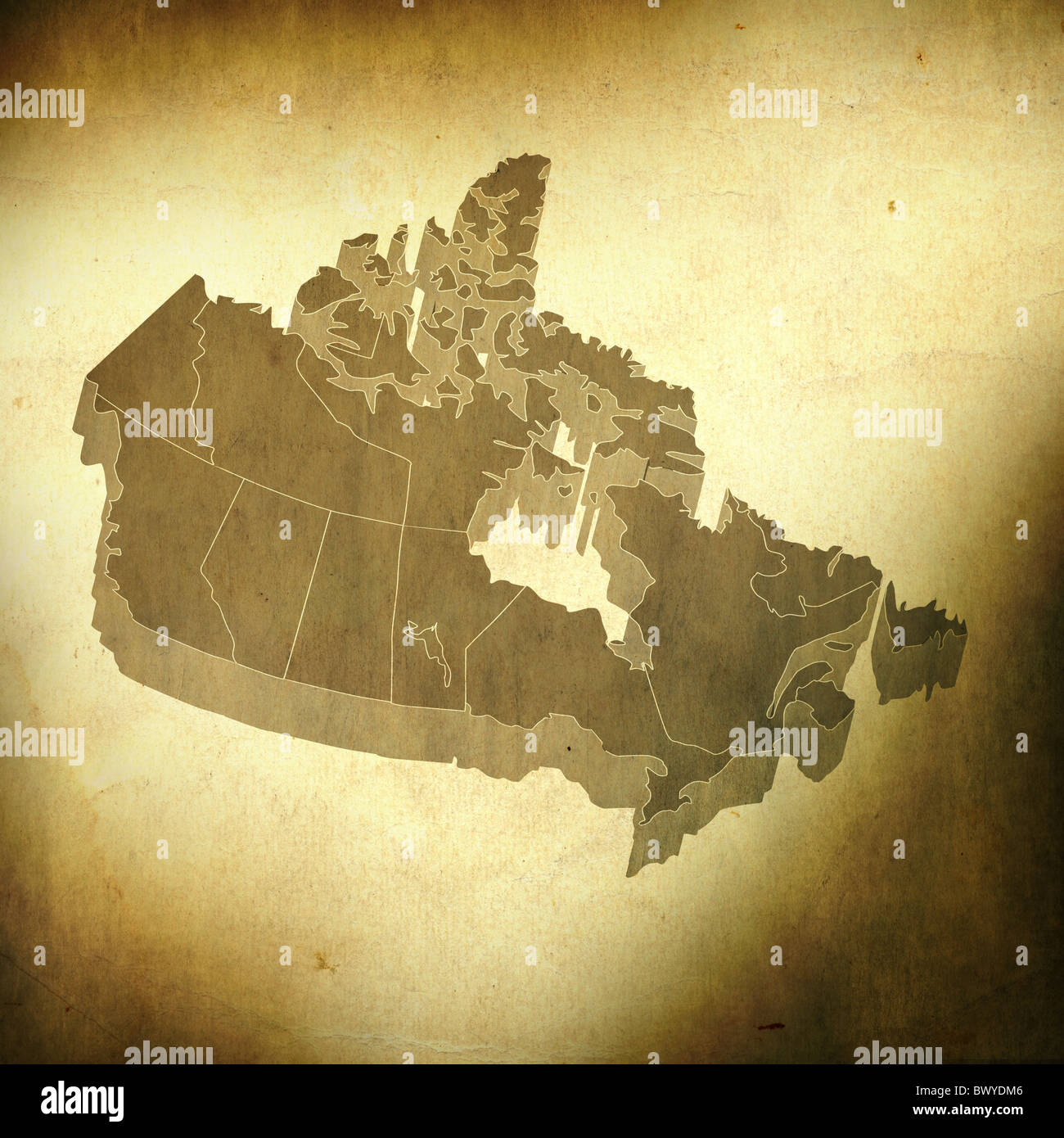 There is a map of Canada on grunge paper background Stock Photo - Alamy