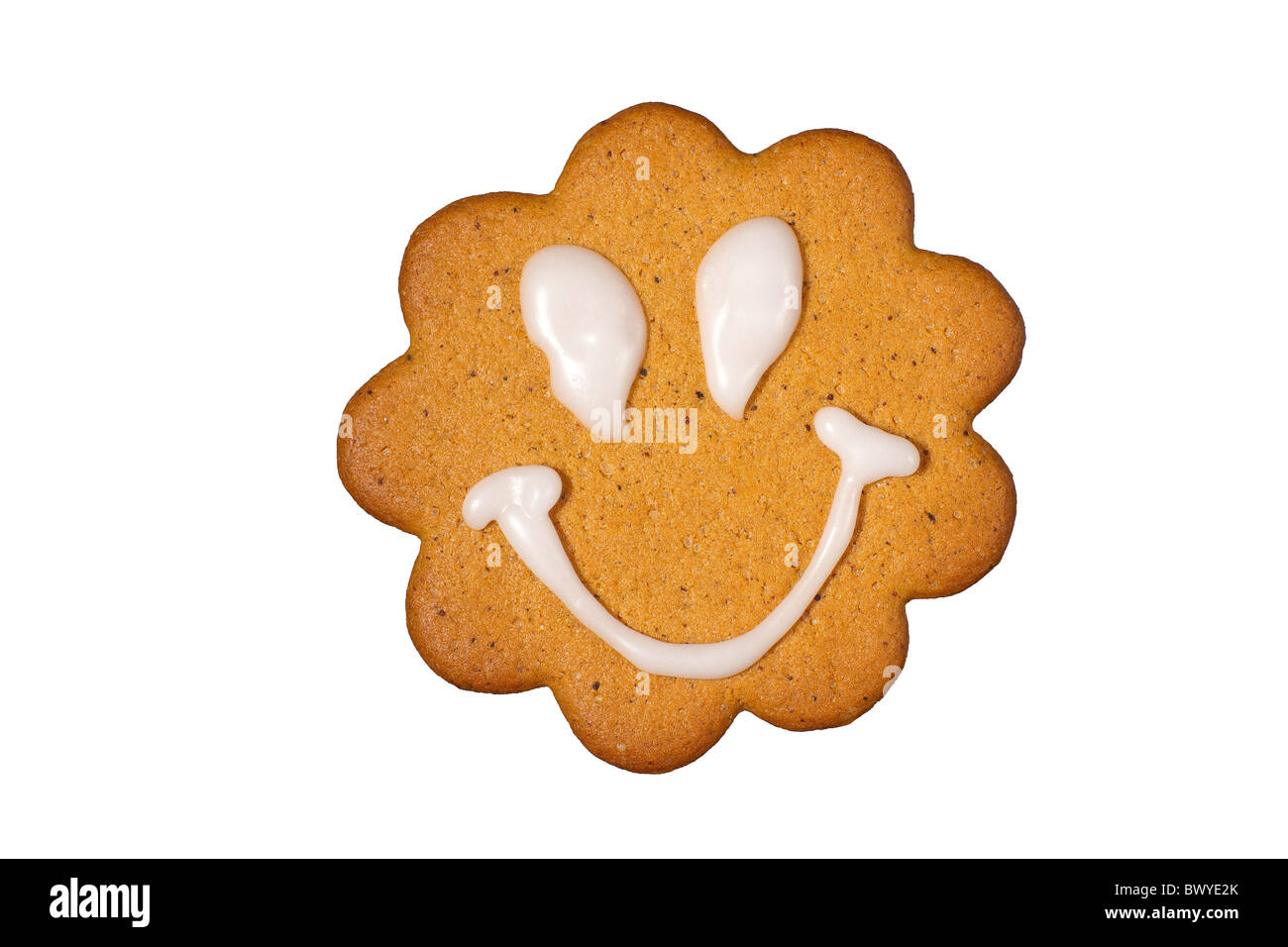 Gingerbread biscuit with smiley Stock Photo - Alamy