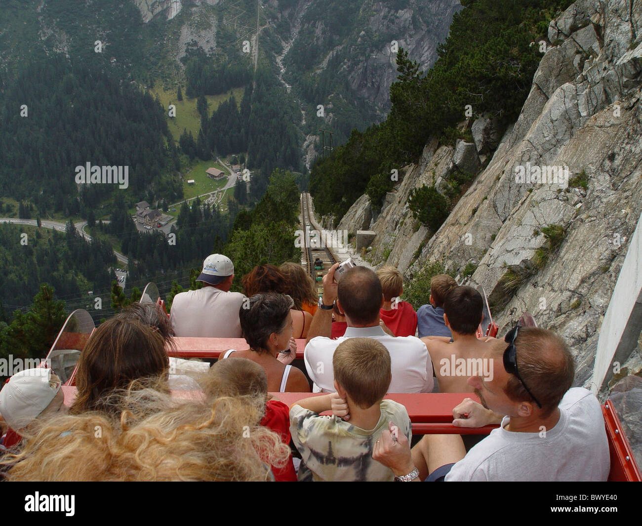 railway Bernese Oberland rock cliff slope gradient Gelmer Gelmerbahn ...