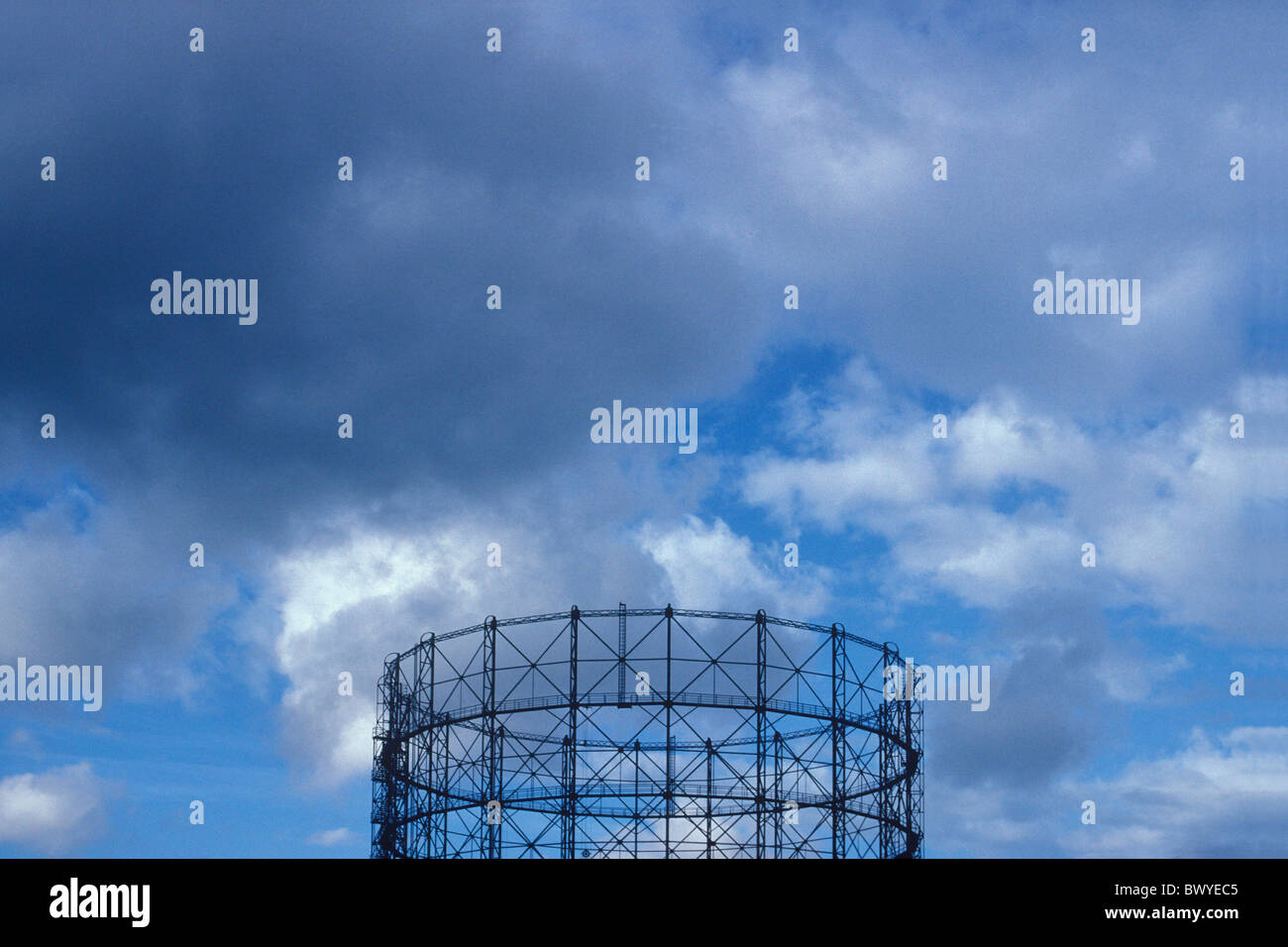 architecture building construction gasometer industry scaffolding sky ...