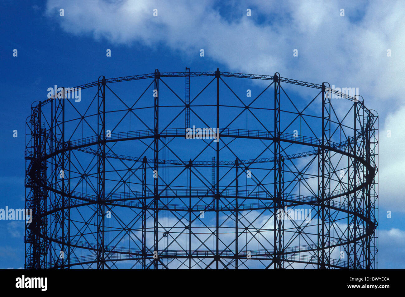 architecture building construction gasometer industry scaffolding sky ...