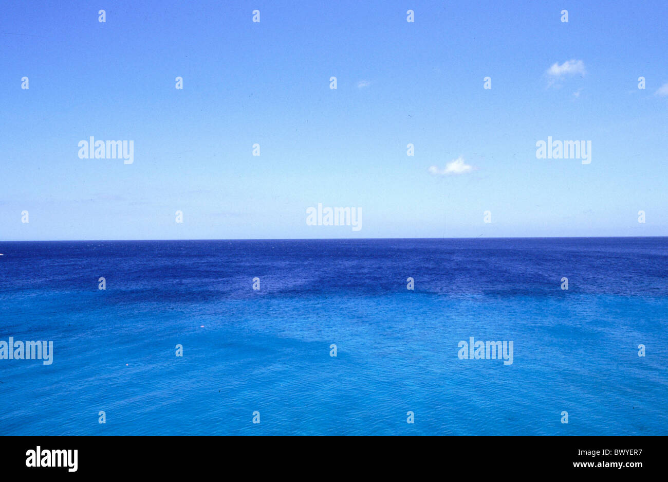 horizon skyline Caribbean sea soft Deep blue water plane just concept ...