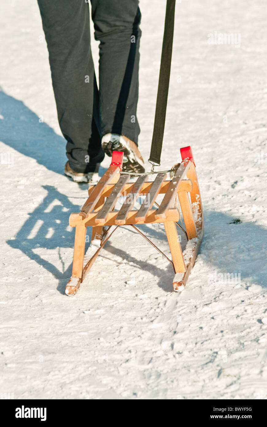 Sledge being pulled Stock Photo - Alamy