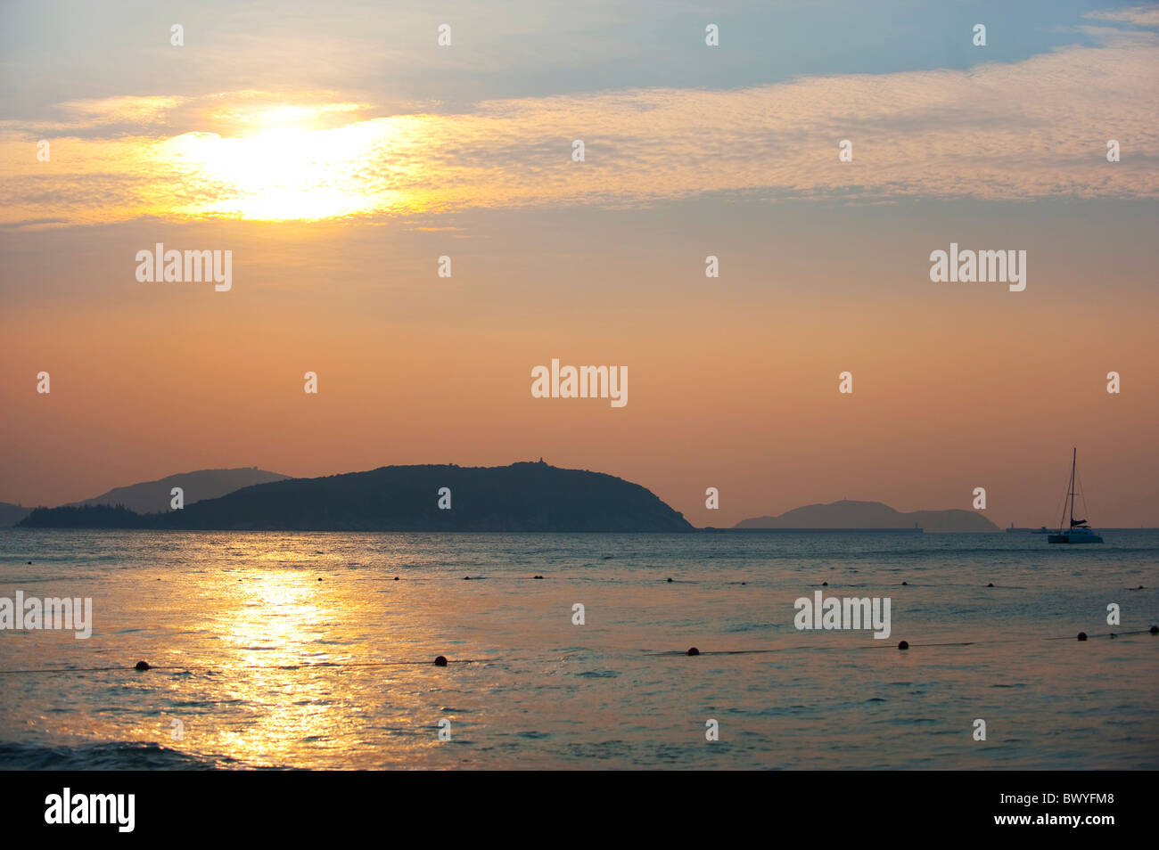 Dramatic ocean sunset, Sanya, Hainan Province, China Stock Photo - Alamy