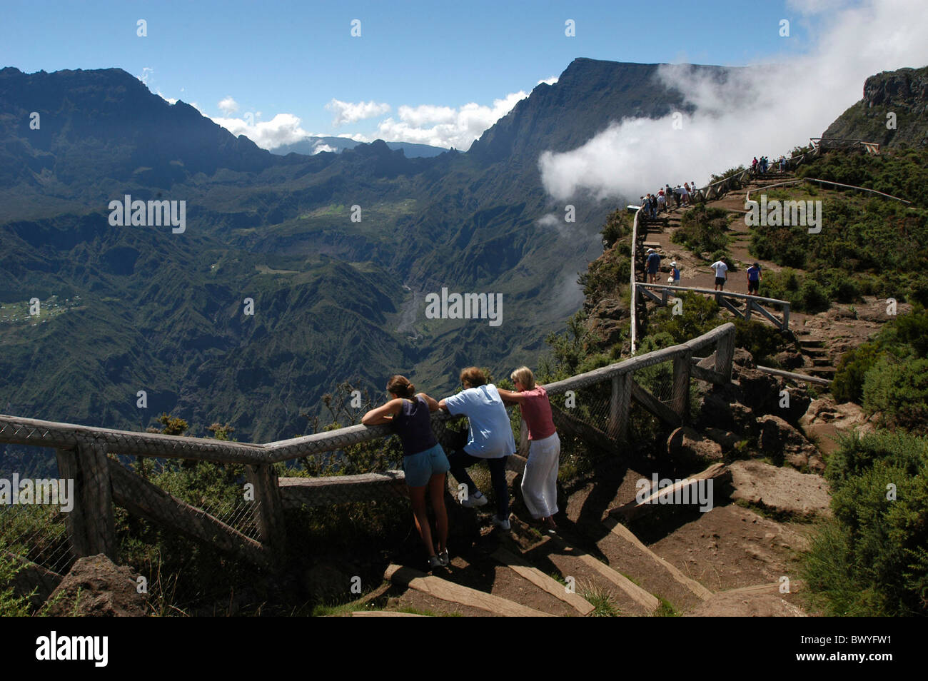 vantage point mountains Ile de la Reunion Indian ocean scenery Le Maido ...