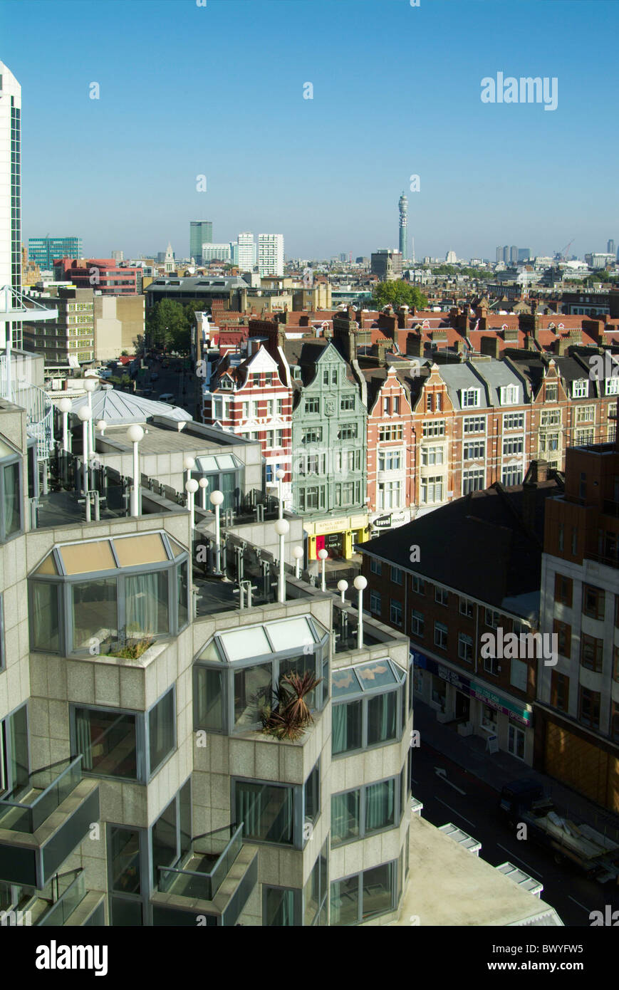 city Dutch gables Great Britain Europe London metropolis Hilton hotel ...