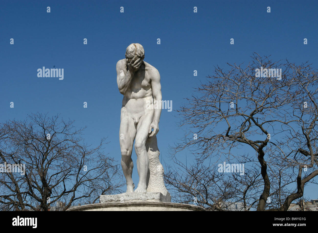 outside France Europe Louvre Paris sculpture statue Stock Photo - Alamy