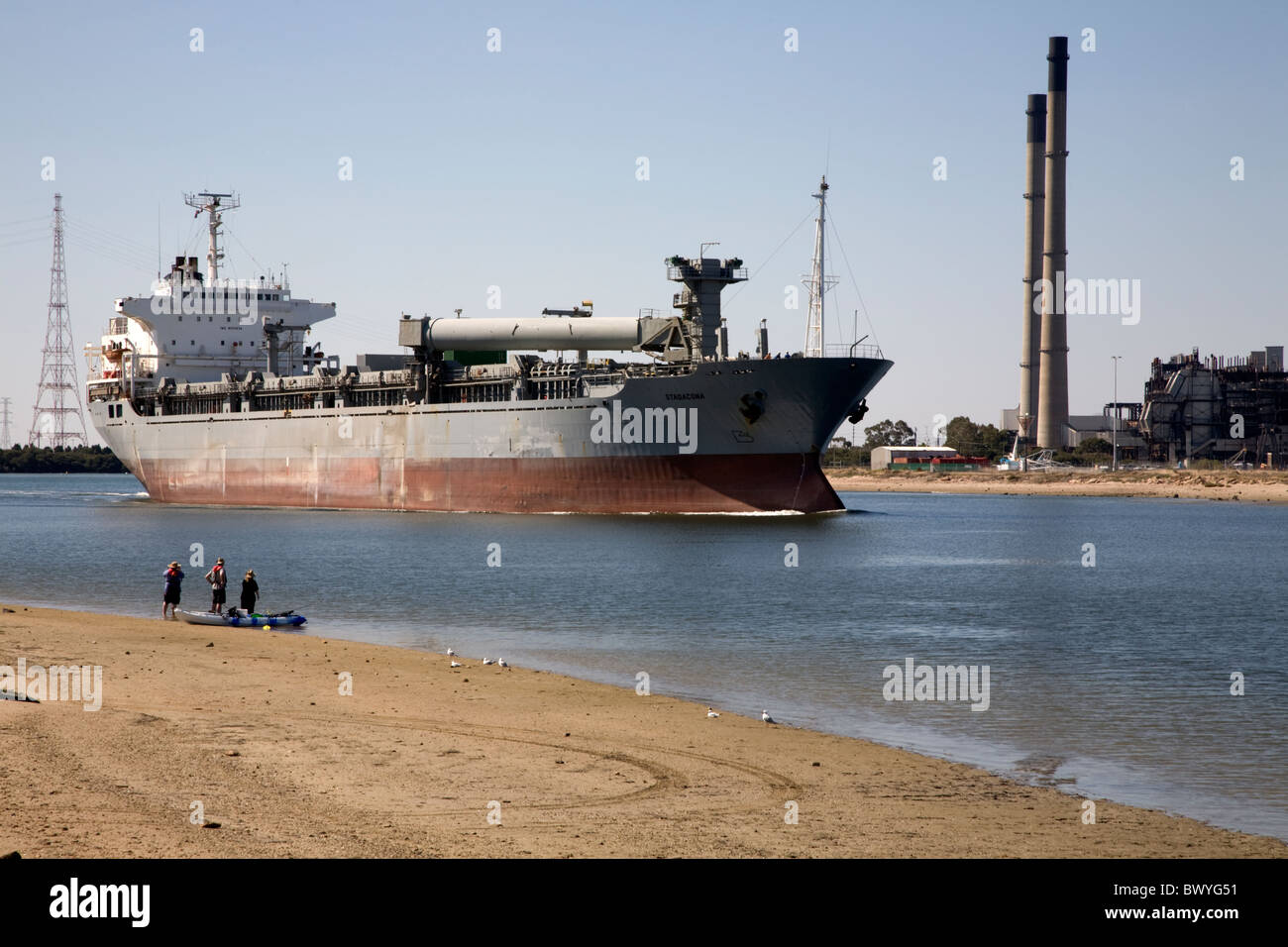 Cargo Ship Entering Port Adelaide Australia Stock Photo - Alamy