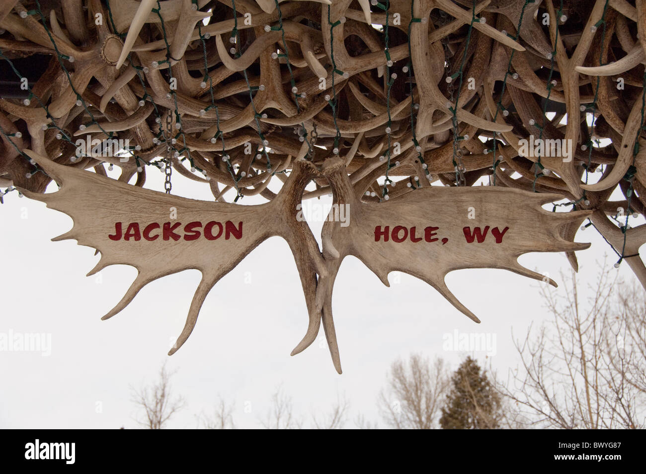 Antler arch jackson town square hi-res stock photography and images - Alamy