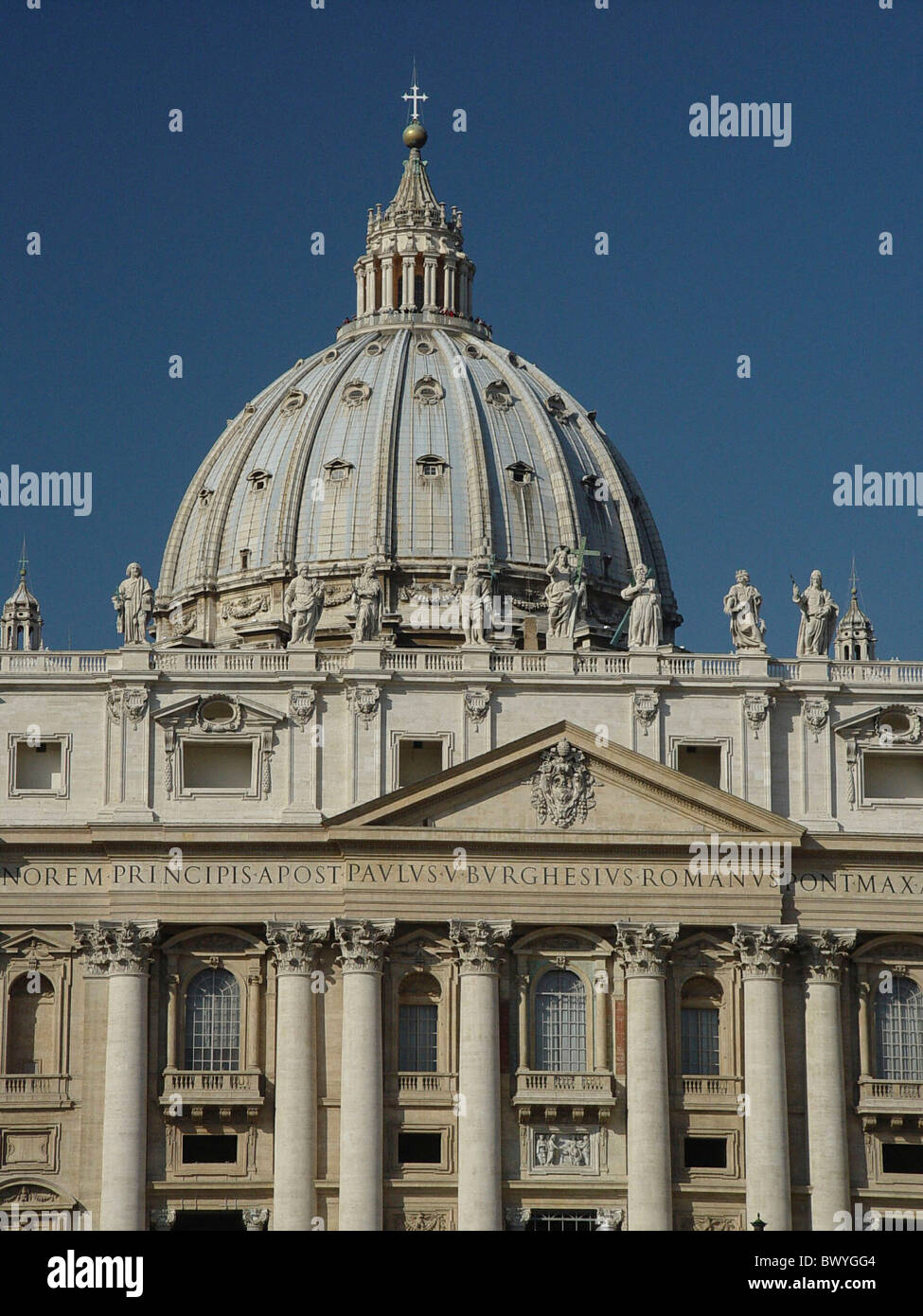 architecture detail dome facade Italy Europe Rome sky St. Peter´s dome ...