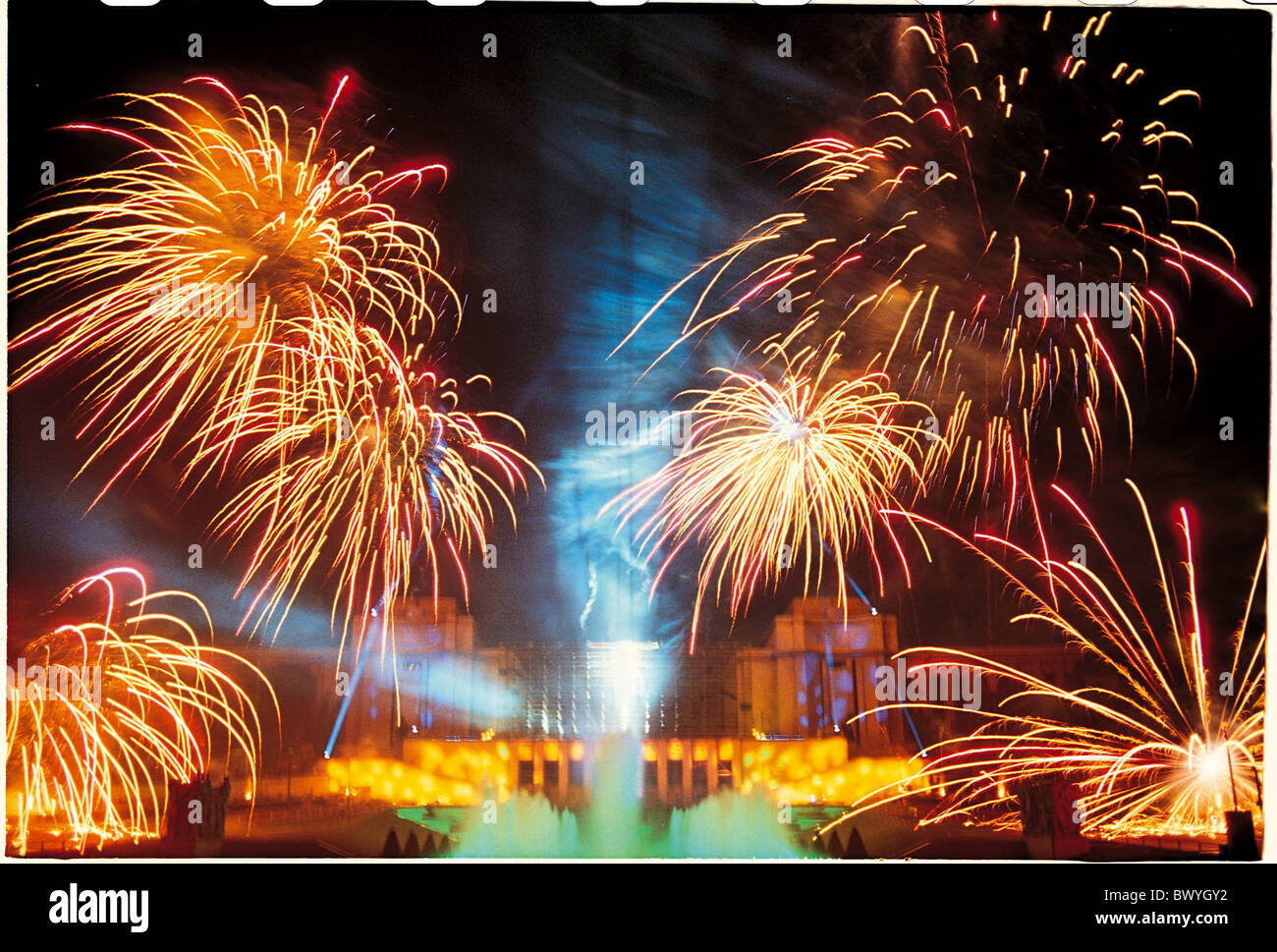 at night Fireworks night explosion party light Stock Photo - Alamy