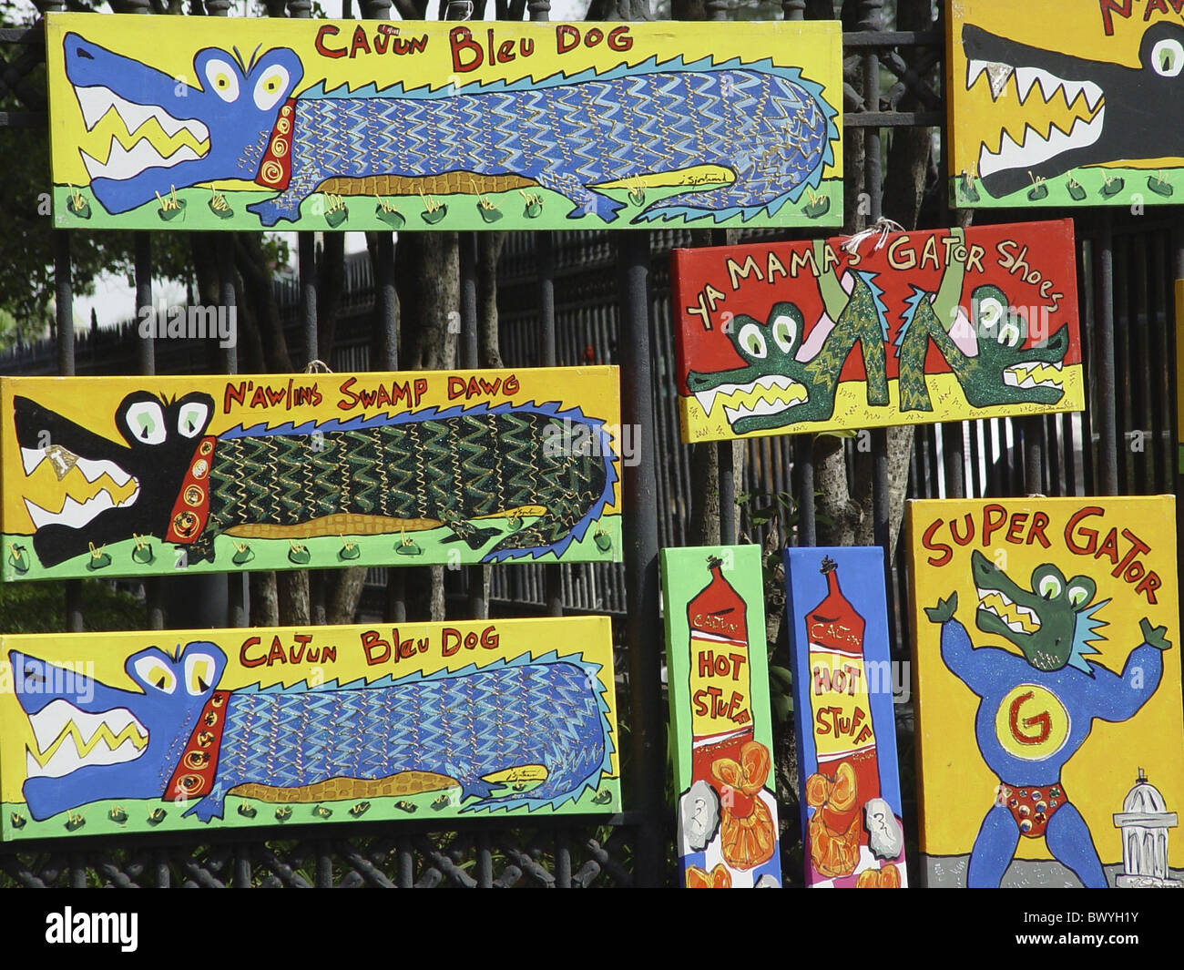 alligators art culture Louisiana New Orleans painting pictures skill ...