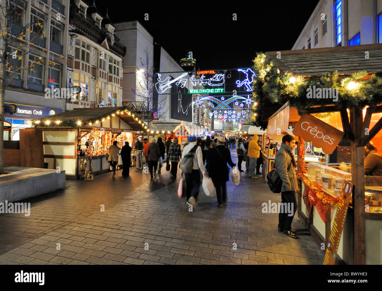Christmas lights in Liverpool City Centre Stock Photo - Alamy